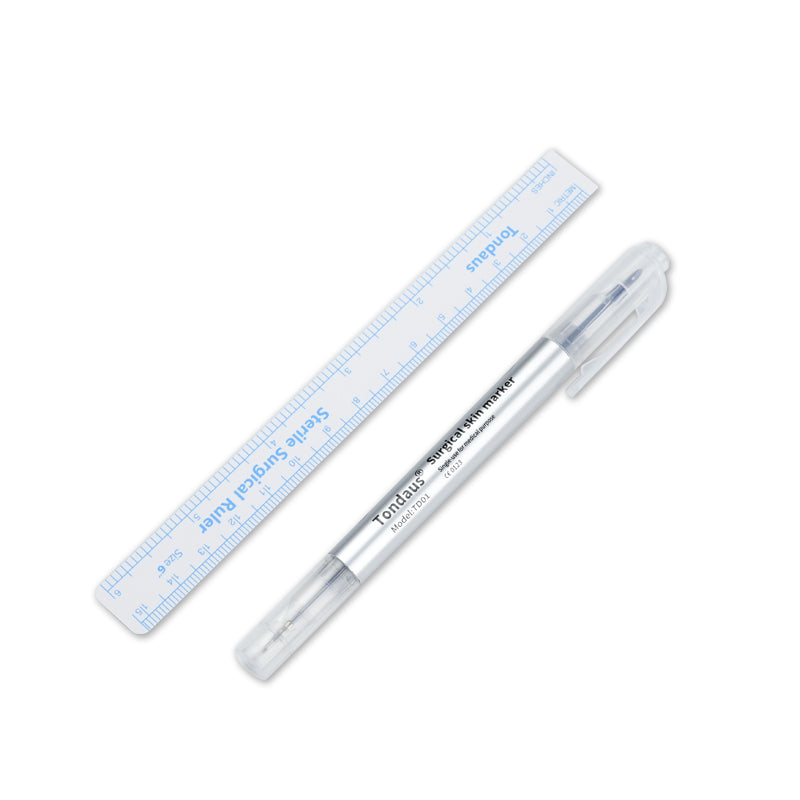 Tattoo Skin Safe Stencil Marker - Dual Tipped w/ Ruler Sterilization ...