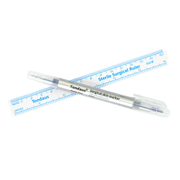 Tattoo Skin Safe Stencil Marker - Dual Tipped w/ Ruler Sterilization ...